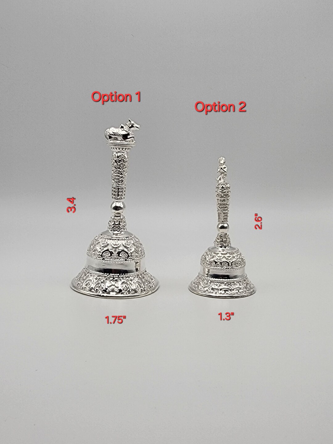 925 Sterling Silver Hanuman/cow Handle Puja Bell | Puja Ghanti - Etsy