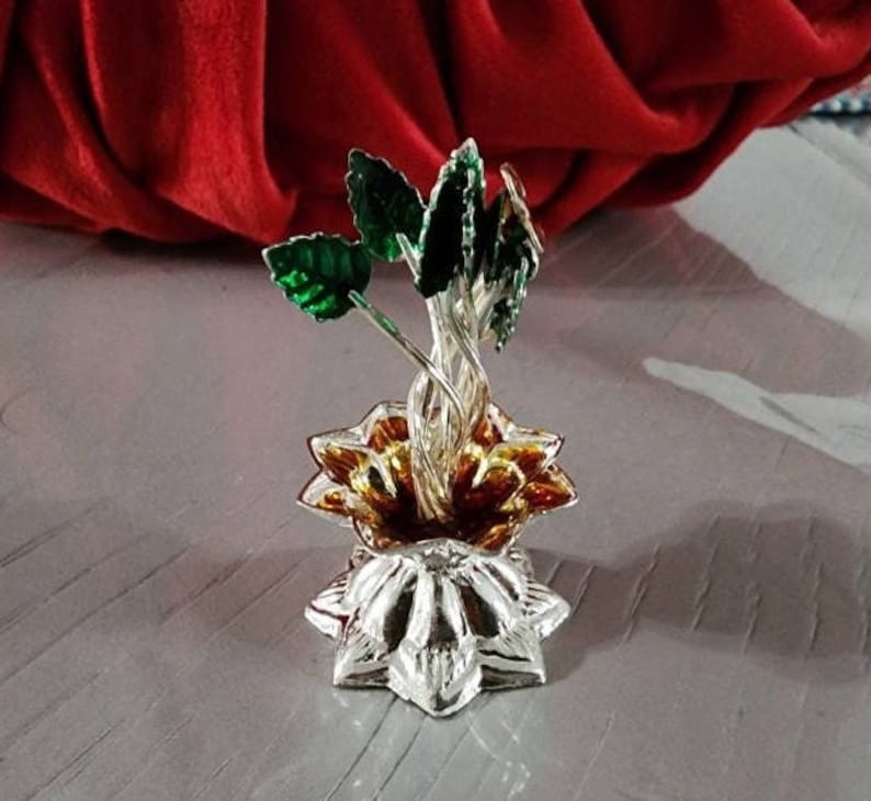 Silver Tulsi Tulasi Thulsi Plant Symbol of purity and Devotion With ...