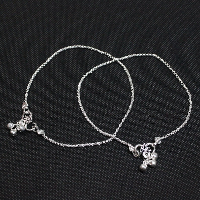 Silver Designer Anklets for Women | Fancy Light Weight | 10 Inches | 1 ...