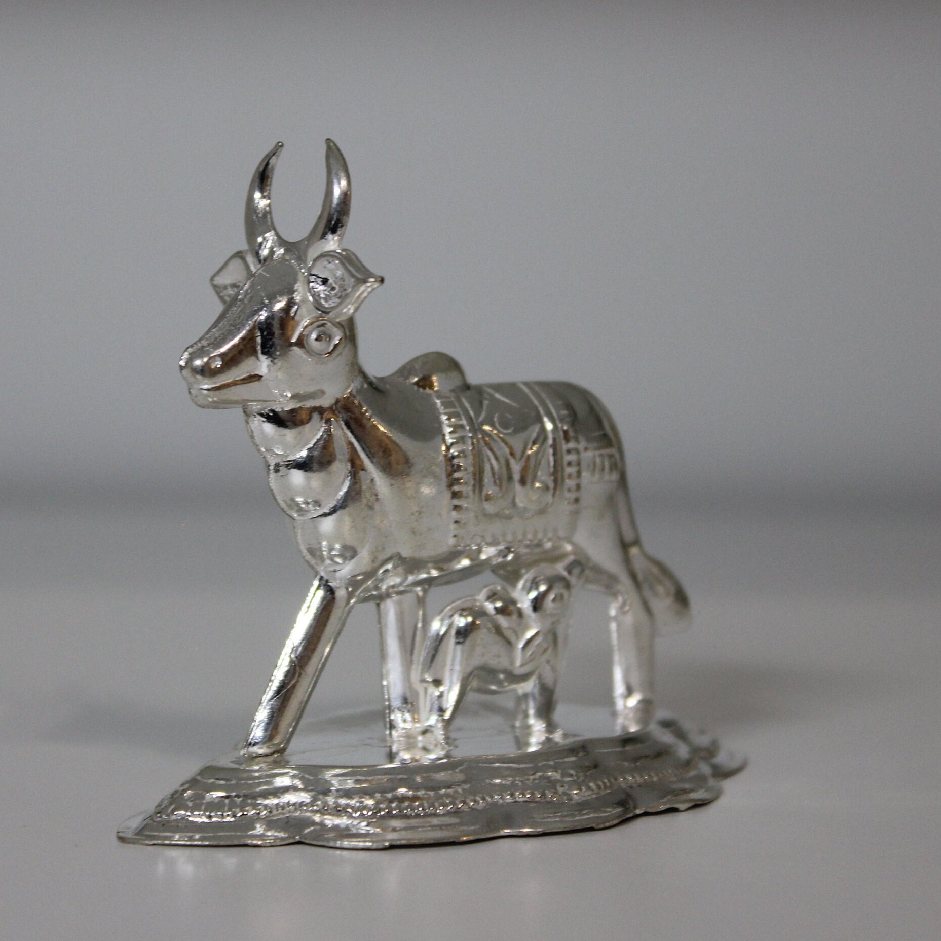 Cow With Calf Silver Idol Multiple Sizes - Etsy