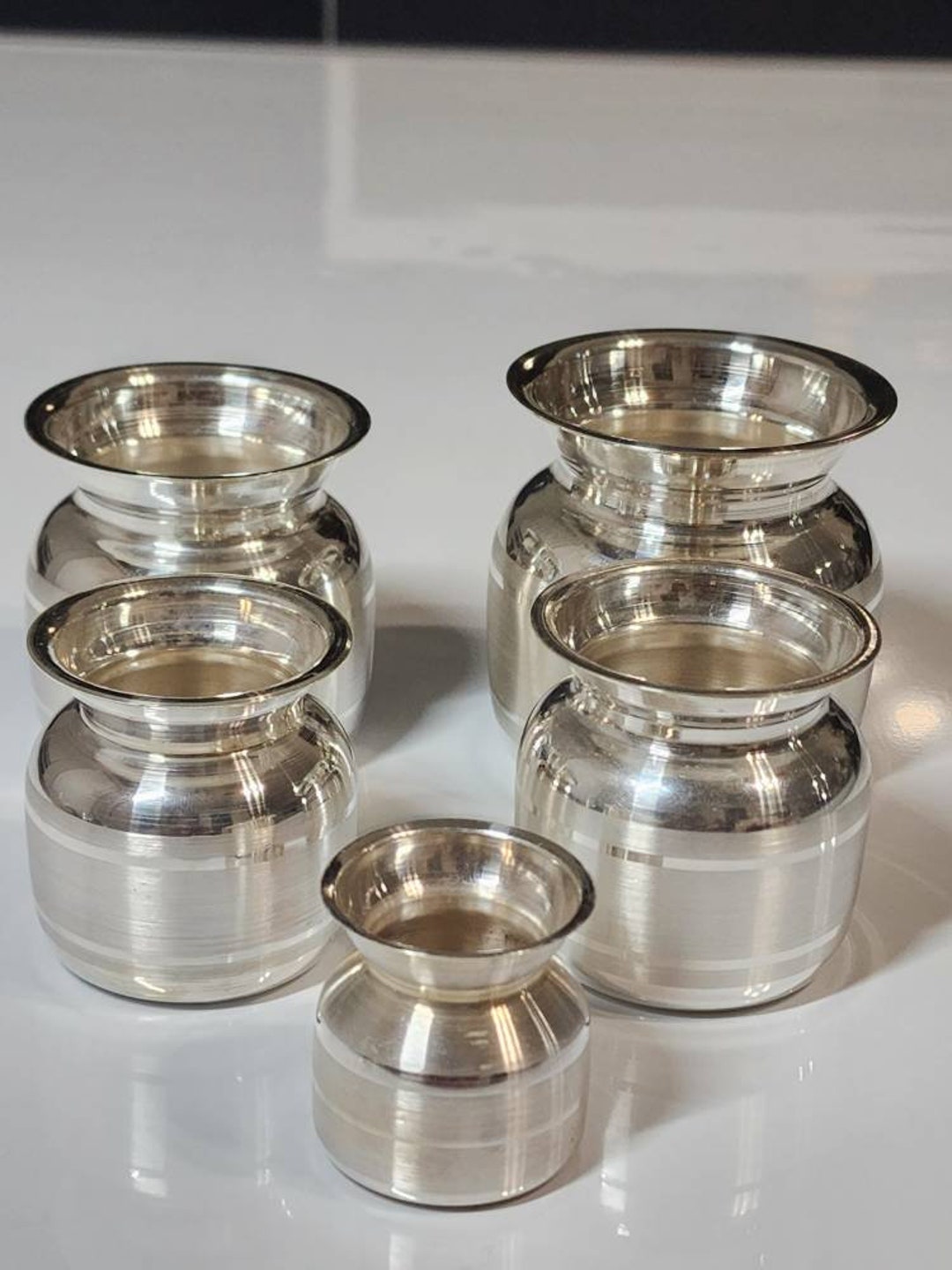 999 Pure Silver Kalash for Home Temple | Multiple Size Options - Etsy