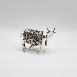 925 Silver Cow With Calf Idol | Kamdhenu Cow | Multiple Sizes - Etsy