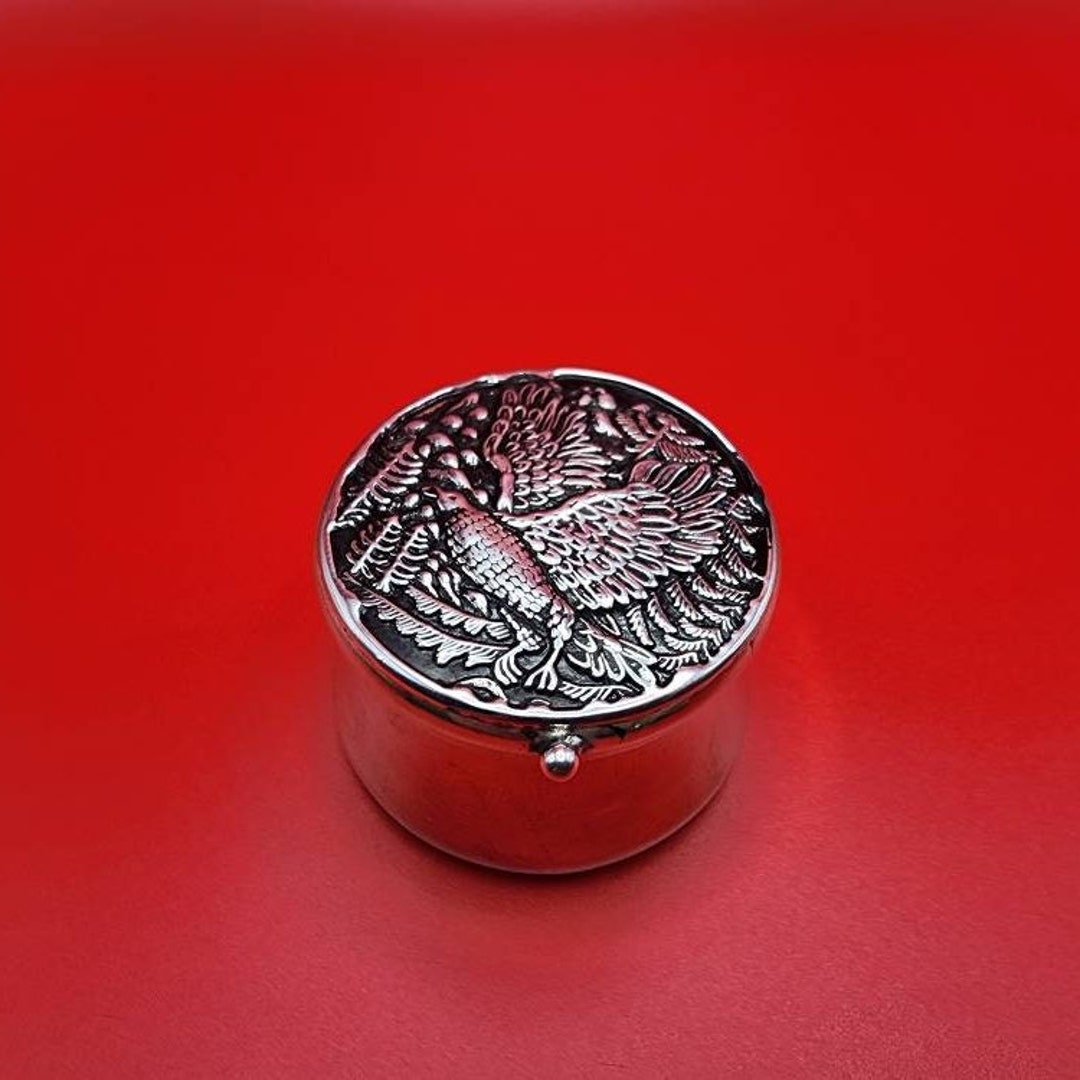 925 Silver Kumkum Box With Antique Oxidised Design Multiple Options - Etsy