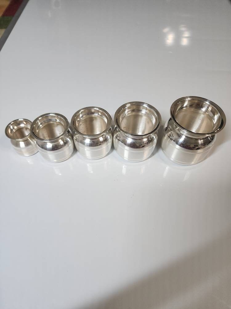 999 Pure Silver Kalash for Home Temple Multiple Size Options - Etsy