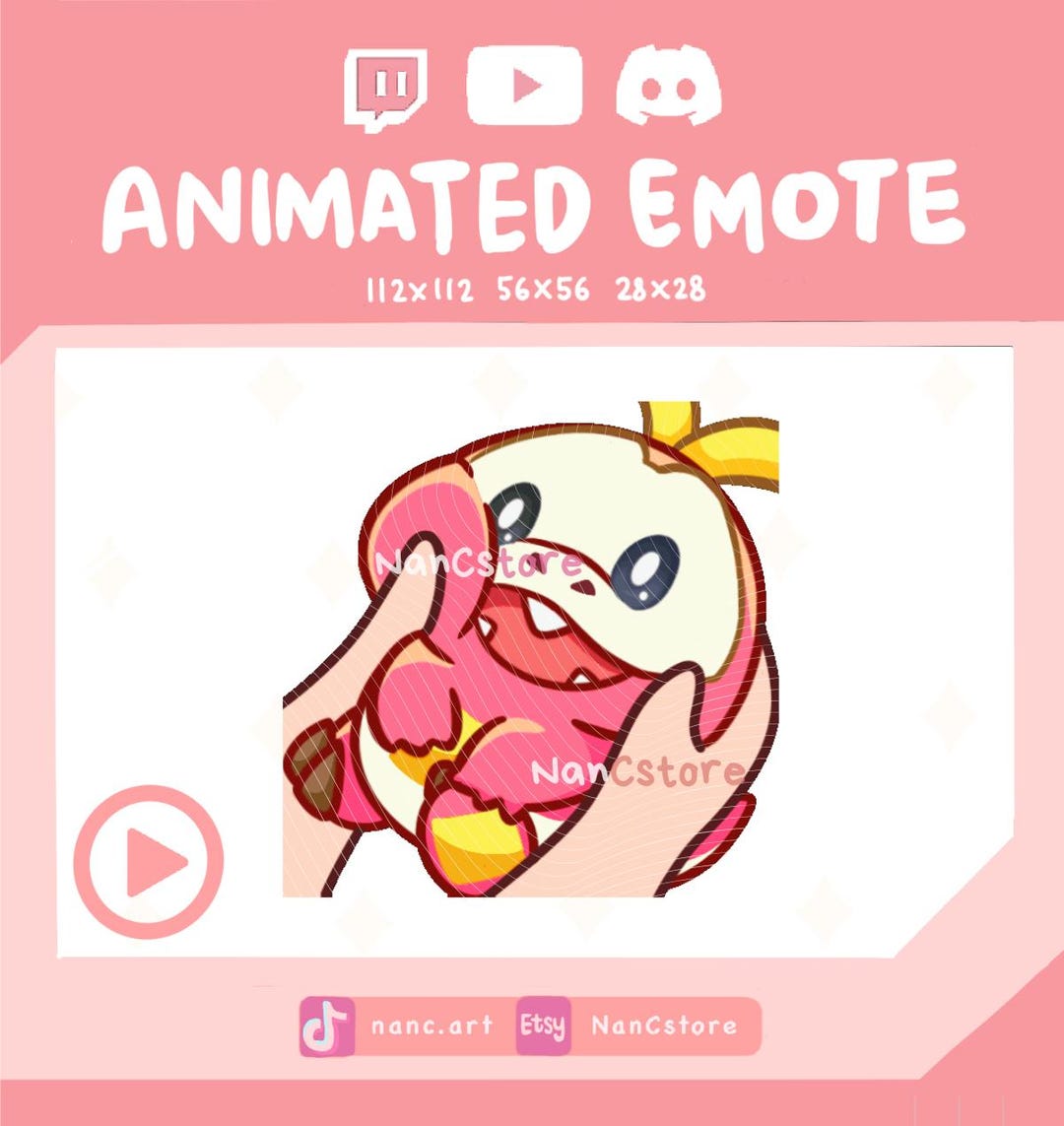 Animated Squishy Shiny Fuecoco Emotes | Chibi Streaming Kawaii | Cute ...