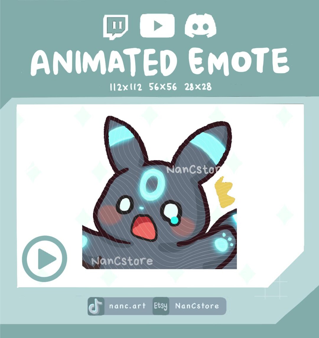 Animated Scared Panic Shiny Umbreon Eevee Emotes | Chibi Pokemon ...
