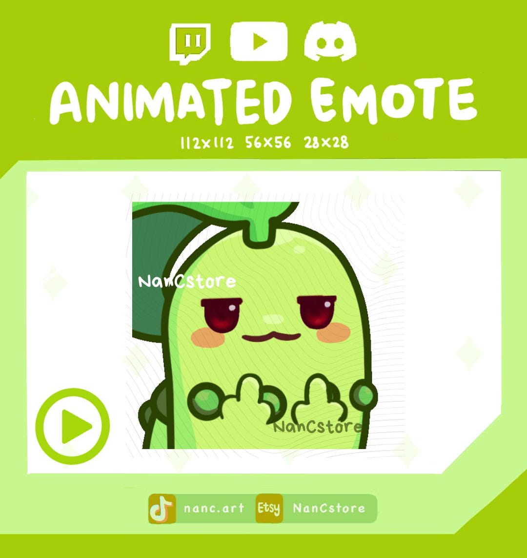 Middle Finger Chikorita Animated Emote | for Twitch and Discord | Funny ...