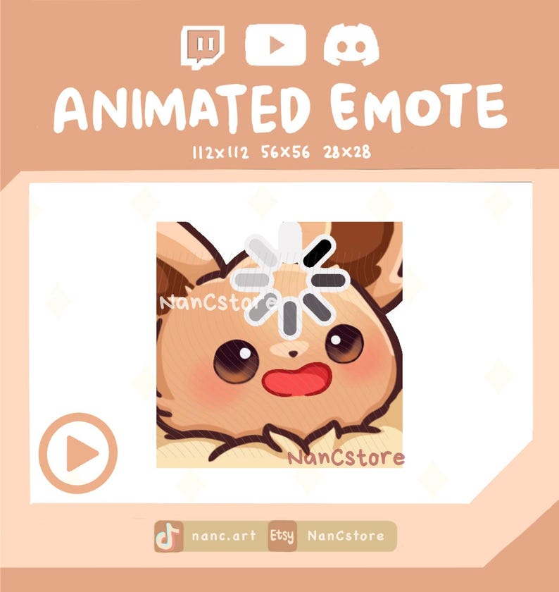 Animated Confused Eevee Loading Emotes | Chibi Pokemon | Streaming ...