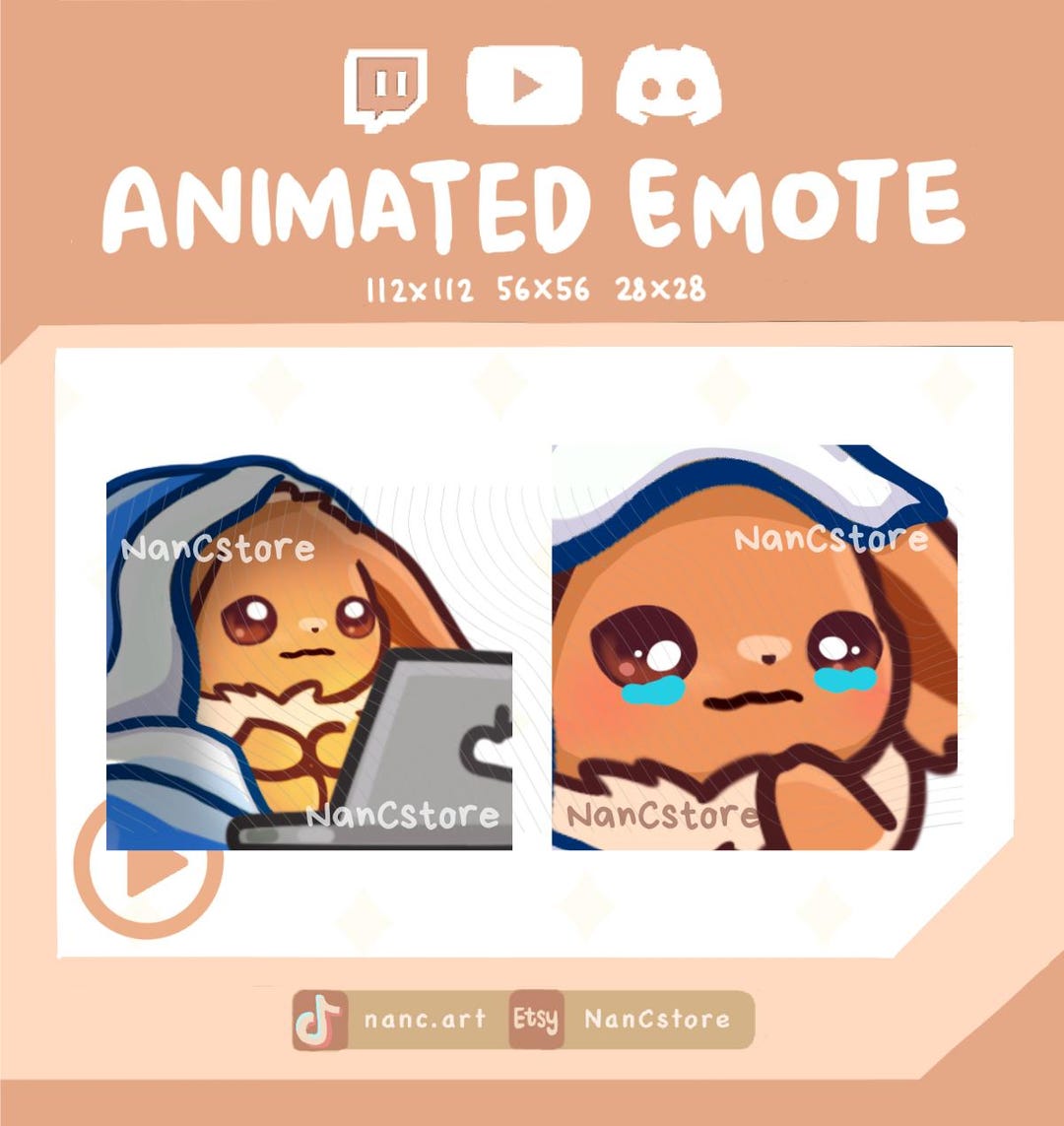 Eevee Closing Laptop N Cry Animated Emotes | Twitch Discord Stream ...