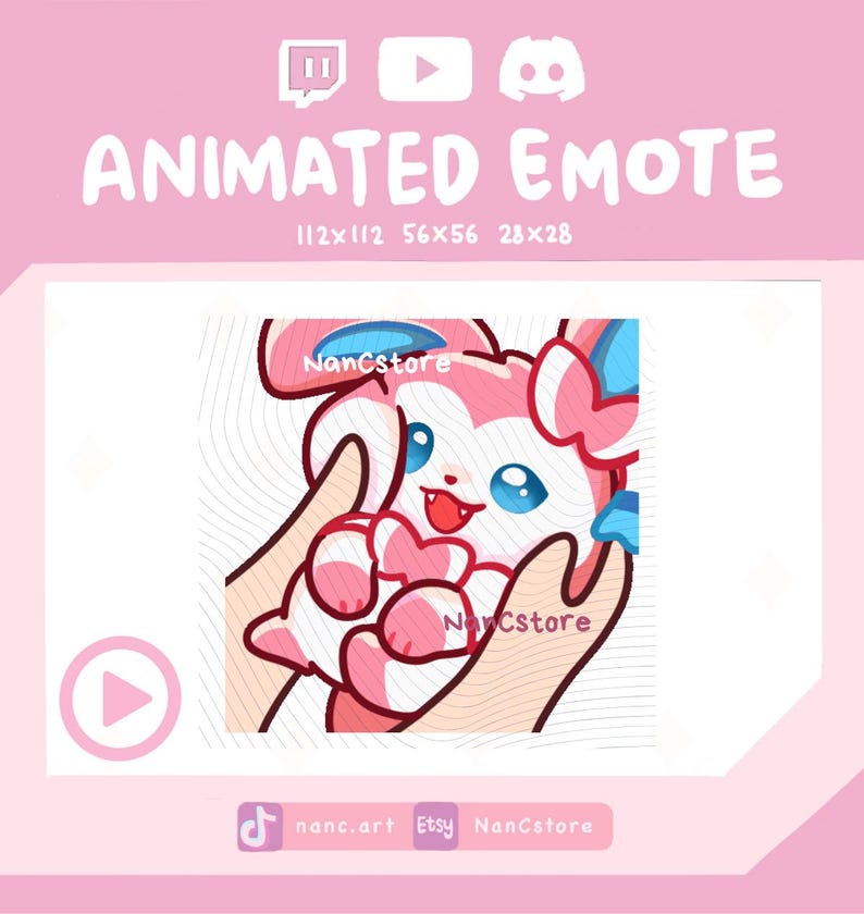 Animated Squishy Sylveon Emotes | Chibi Eeveelution Pokemon | Streaming ...