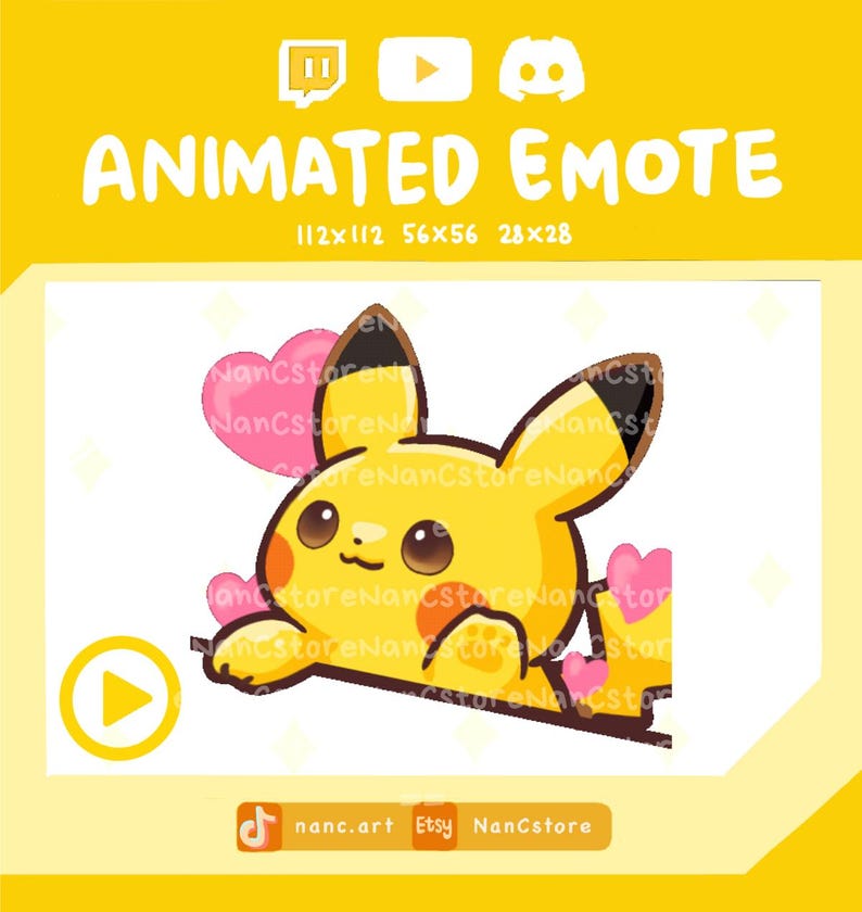 Animated Pikachu Bongo Emotes | Kawaii Pokemon | Streaming Twitch ...