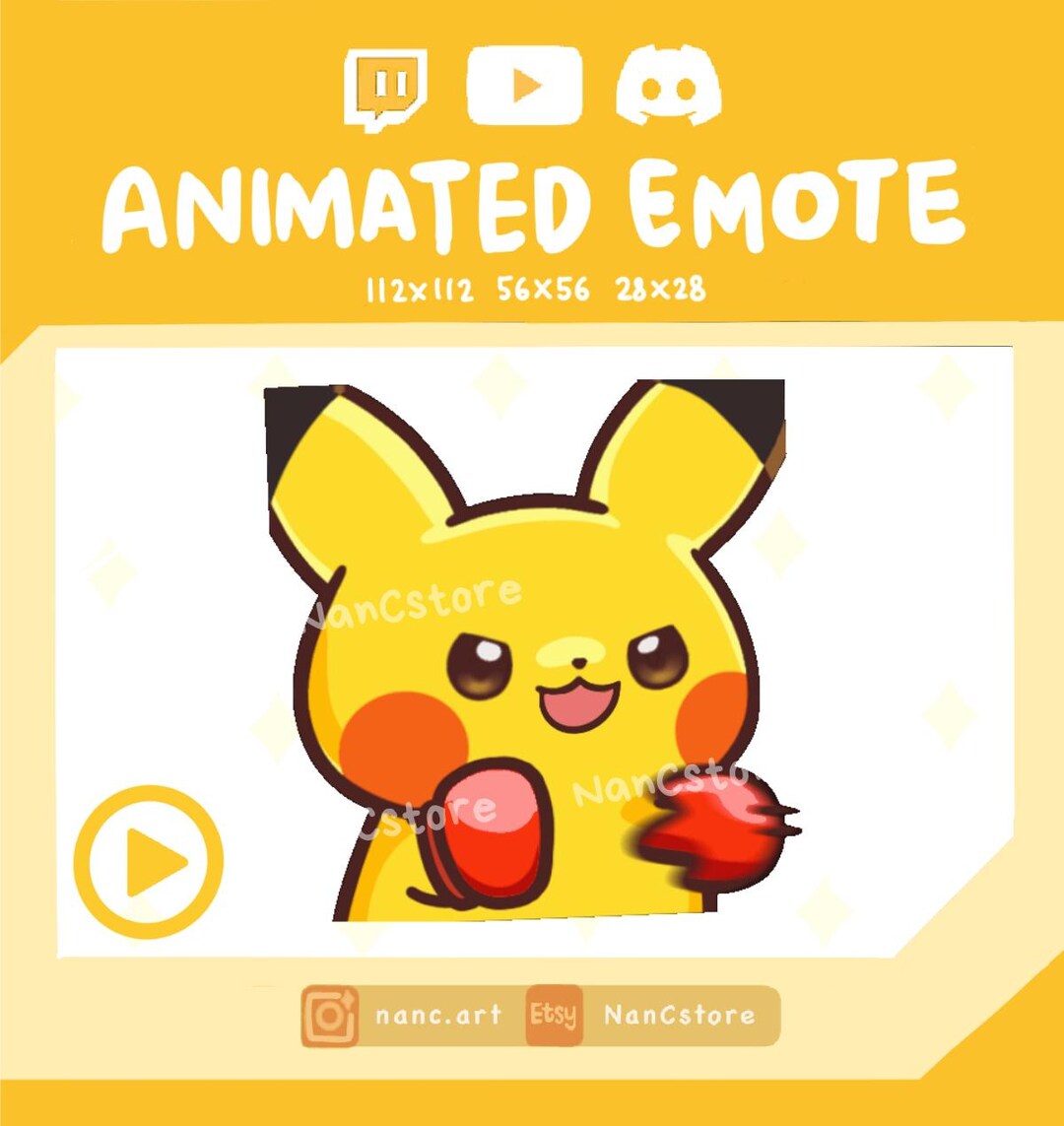 Pikachu Punching Animated Emotes | Chibi Pokemon | Streaming Adorable ...