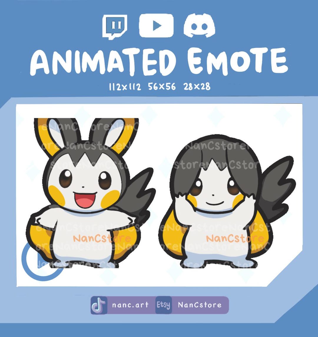 Animated Excited Emolga Emotes | 2 Variations | Chibi Pokemon ...