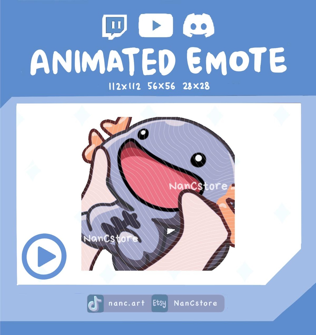 Animated Squishy Shiny Paldean Wooper Emotes | Pokemon | Streaming ...