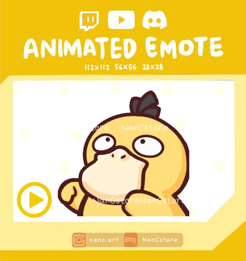 Animated Punching Psyduck Emotes | Chibi Pokemon | Twitch Discord ...