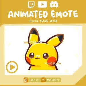 Pikachu Shaking Head Animated Emotes | Chibi Pokemon Emoji | Kawaii ...