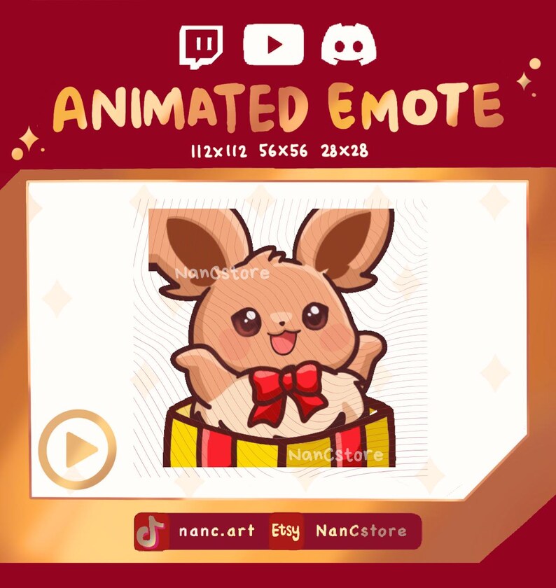 Animated Eevee Surprise Emerge Unboxing Emotes | Cute Pokemon ...