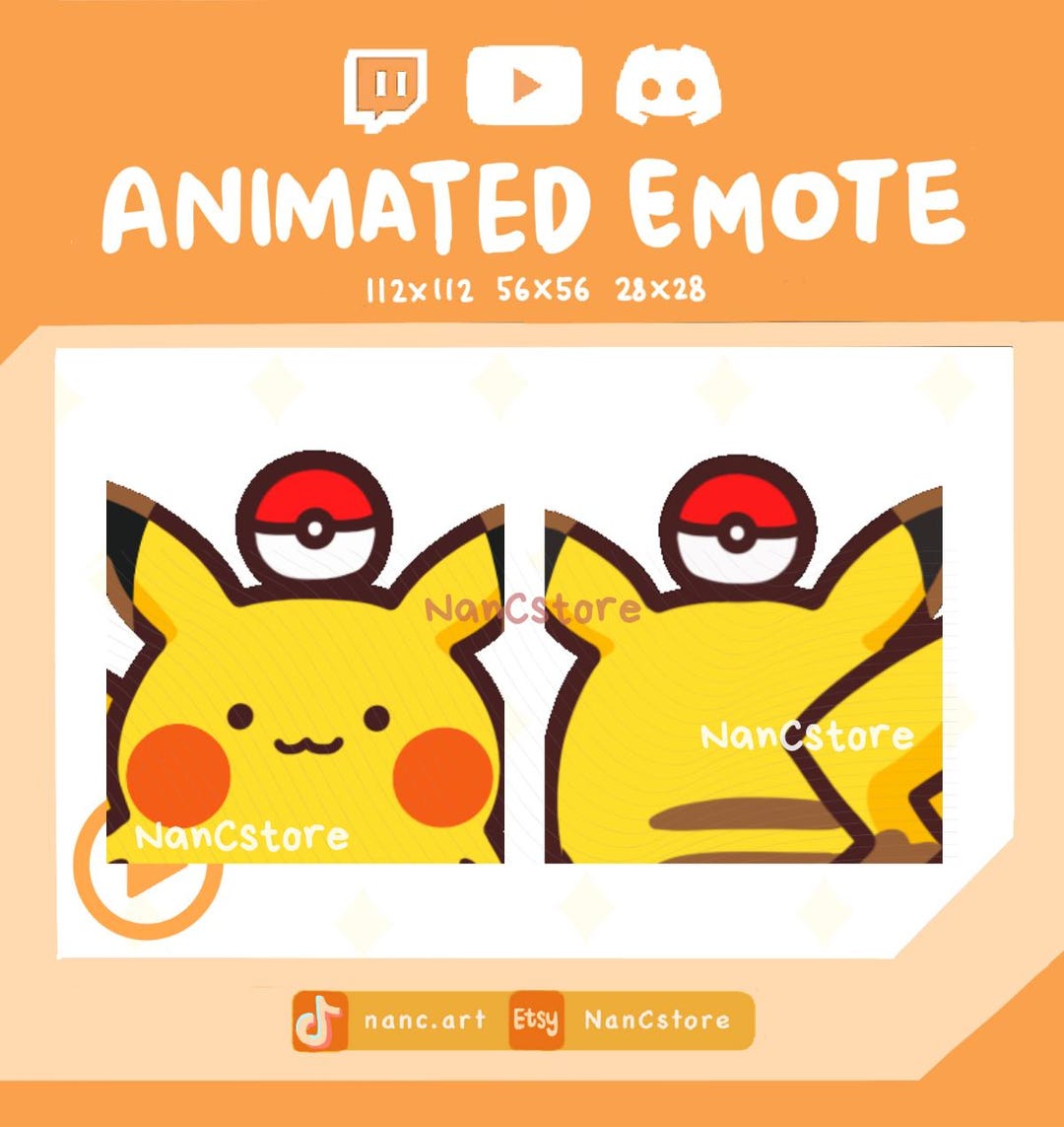 Animated Pikachu Emote | Spinning Poke Ball GIF | Funny Dizzy Twitch ...