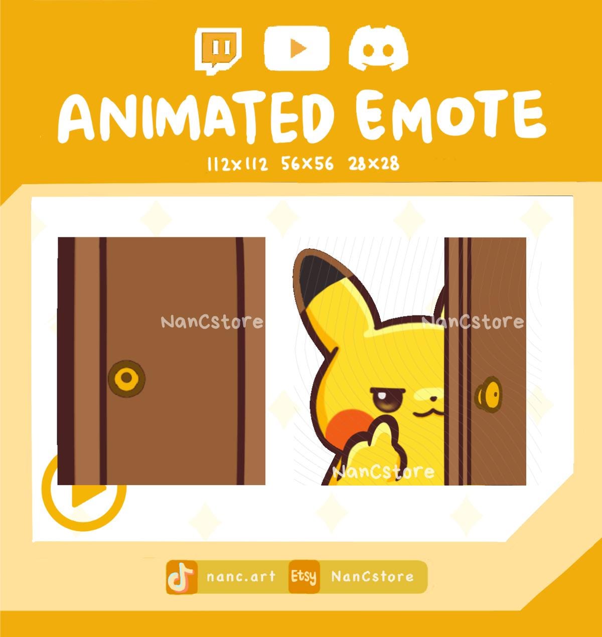 Middle Finger Pikachu Slam the Door Animated Emote | Twitch Discord ...
