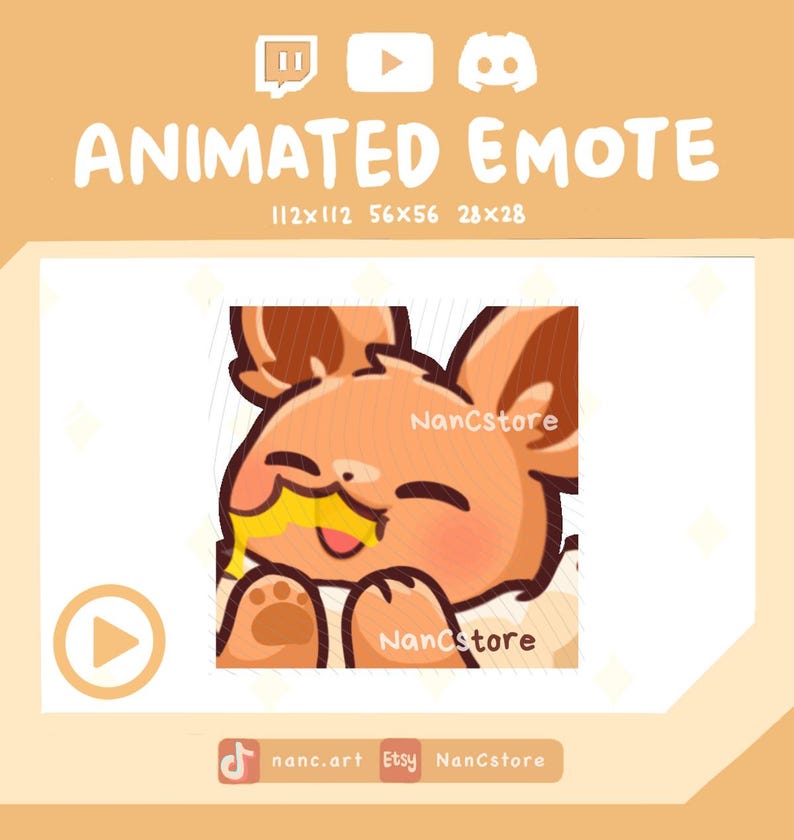 Excited Eevee Clapping Hand Animated Emotes | Cute Pokemon Emoji ...