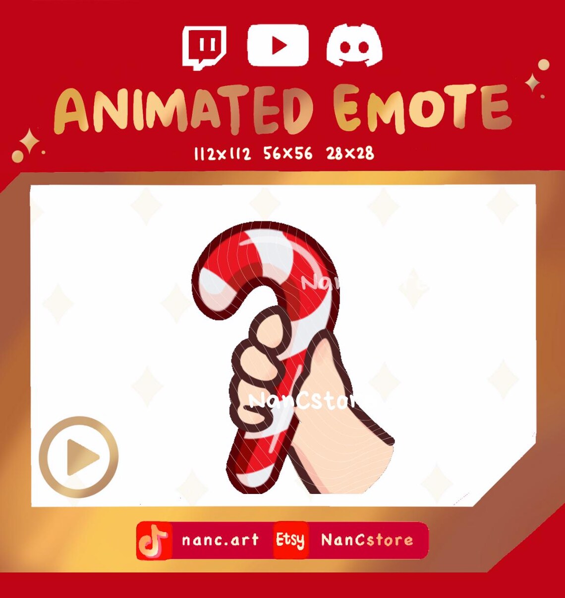 Throwing a Christmas Candy Cane Animated Emote | Kawaii Pokemon ...