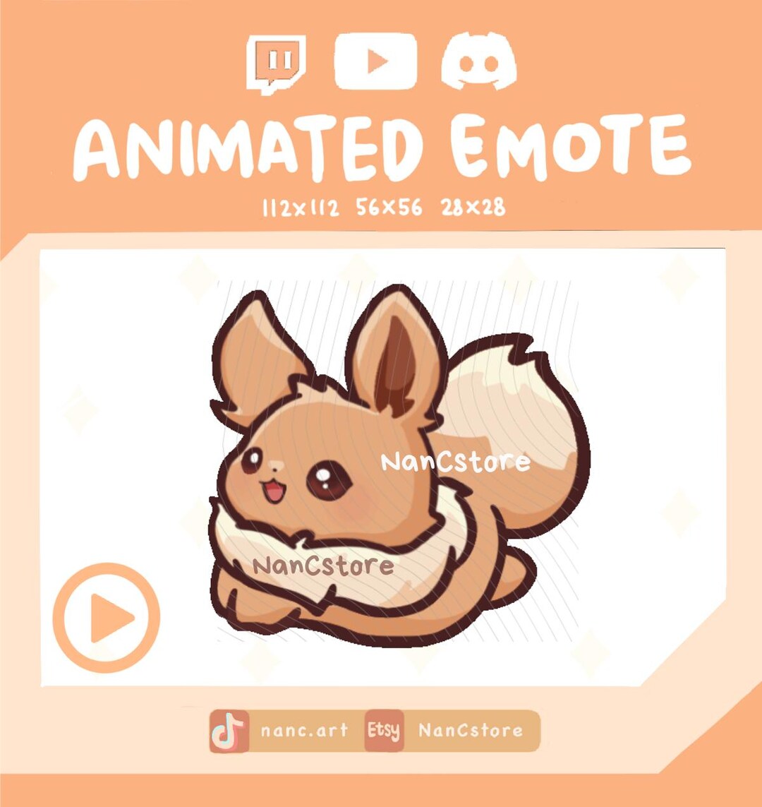 Animated Running Eevee Emotes | Cute Eeveelution Pokemon | Streaming ...