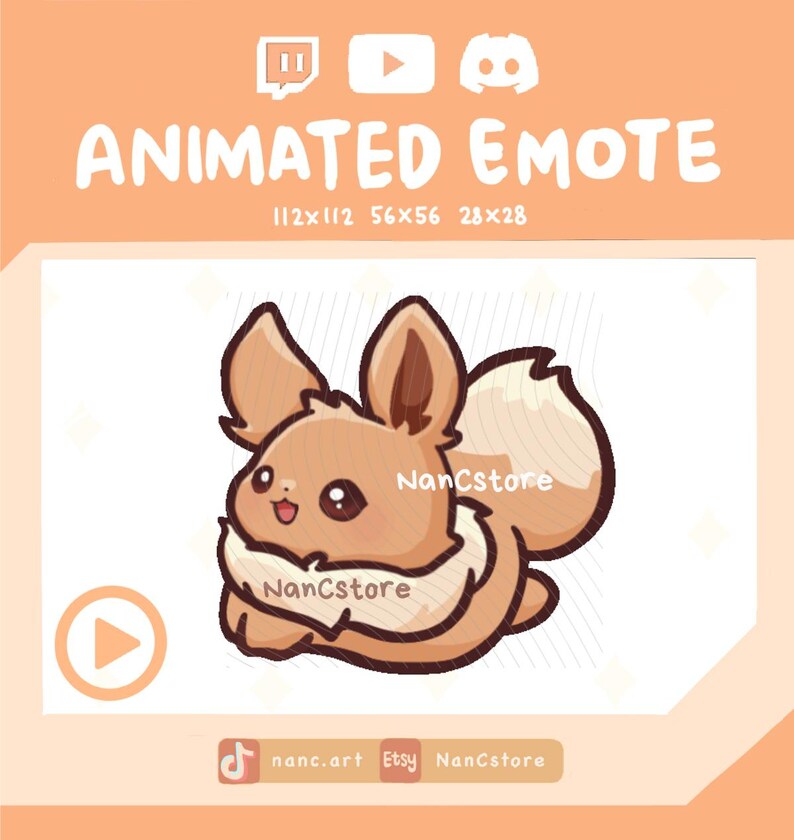 Animated Running Eevee Emotes | Cute Eeveelution Pokemon | Streaming ...