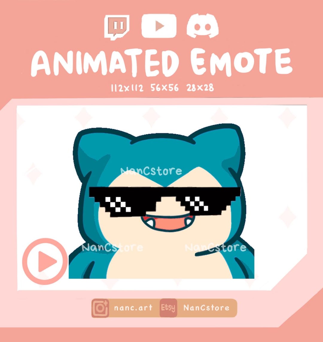 Animated Snorlax Wearing Sunglasses With Chill Vibe Emotes | Cute ...