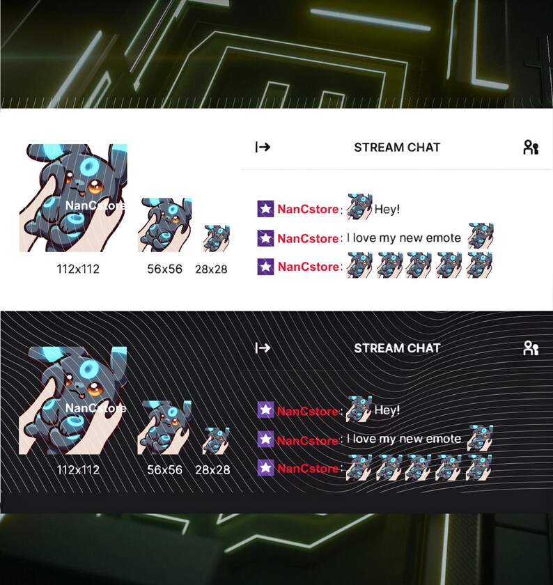 Animated Adorable Shiny Umbreon Emotes | Kawaii Eevee Pokemon Streaming ...
