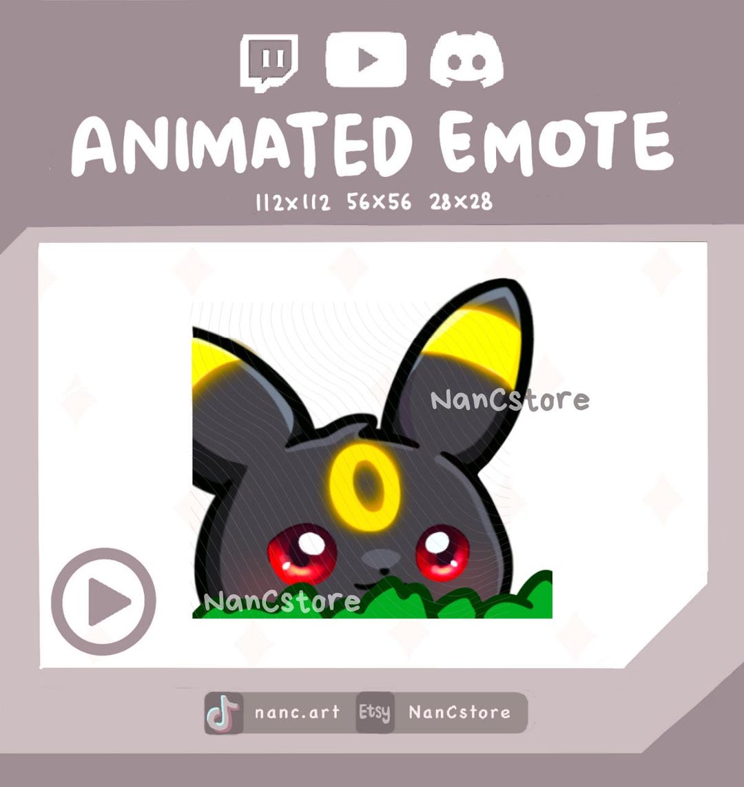 Animated Umbreon Peeking Emotes | Kawaii Eevee Pokemon | Twitch Discord ...