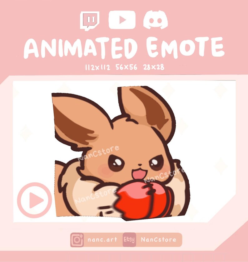 Punching Eevee Animated Emotes | Chibi Pokemon | Streaming Adorable ...
