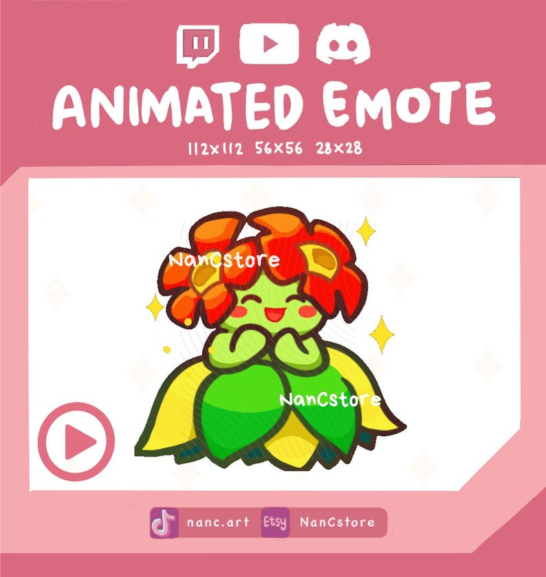 ANIMATED Bellossom Dancing Emote | Twitch Discord | Kawaii Swinging Hip ...