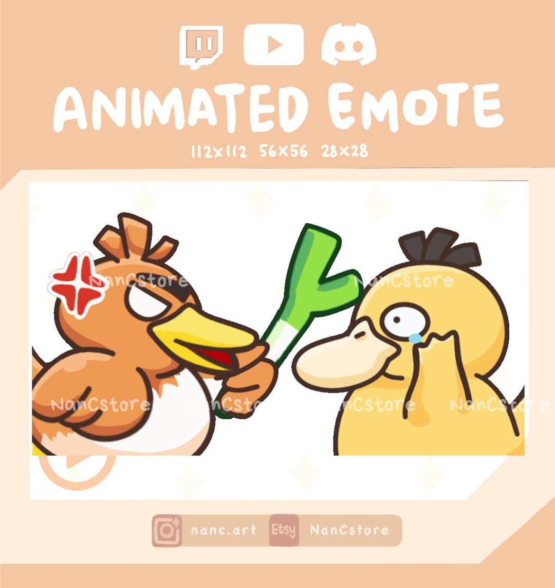 Farfetch'd Hitting Psyduck Animated Emotes | Chibi Pokemon | 2 Funny ...
