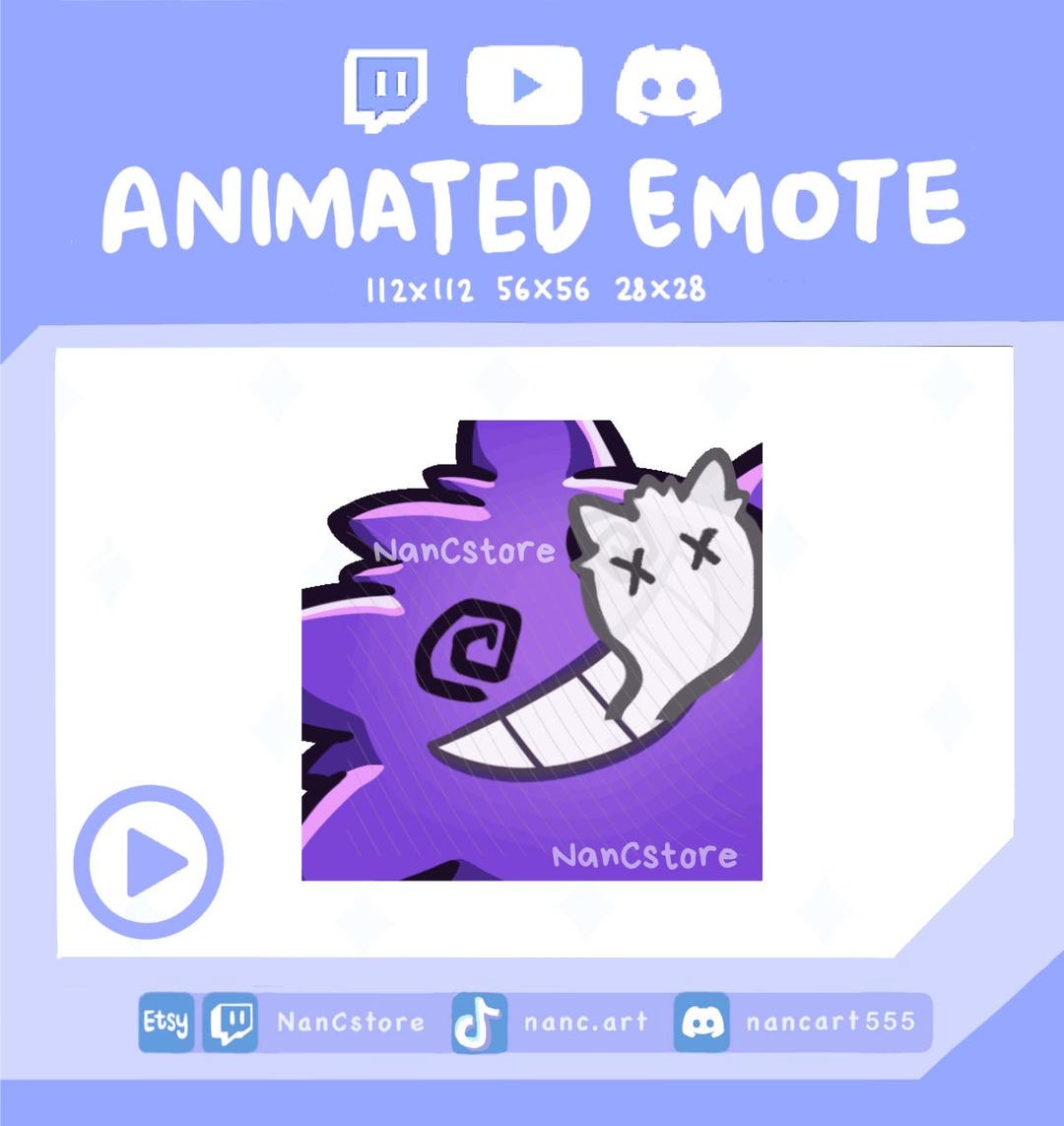 Faint Dead Gengar Animated Emote | Twitch Discord Asset (instant ...