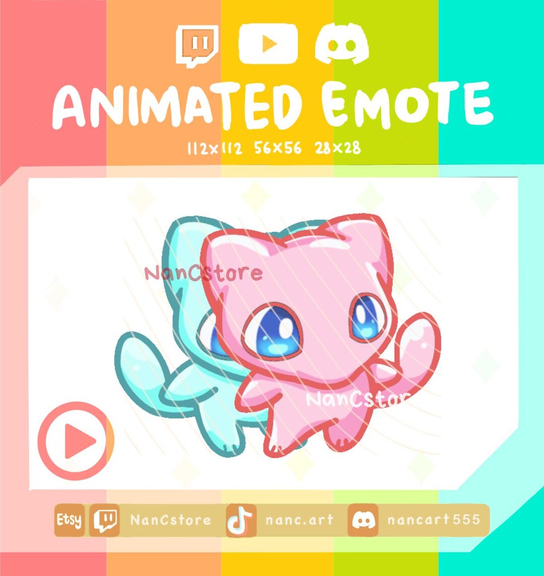 Animated Mew Wiggle Dance Emotes | RAVE Ver | Streaming Emoji Twitch ...