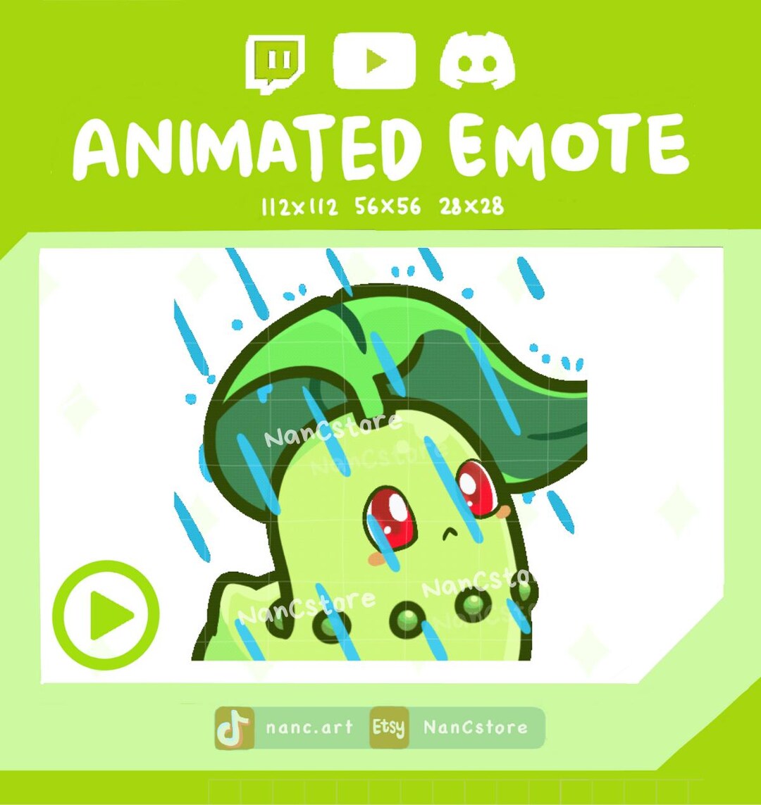 Chikorita Sad and Pitiful Animated Emote | Moody Rainy for Twitch ...