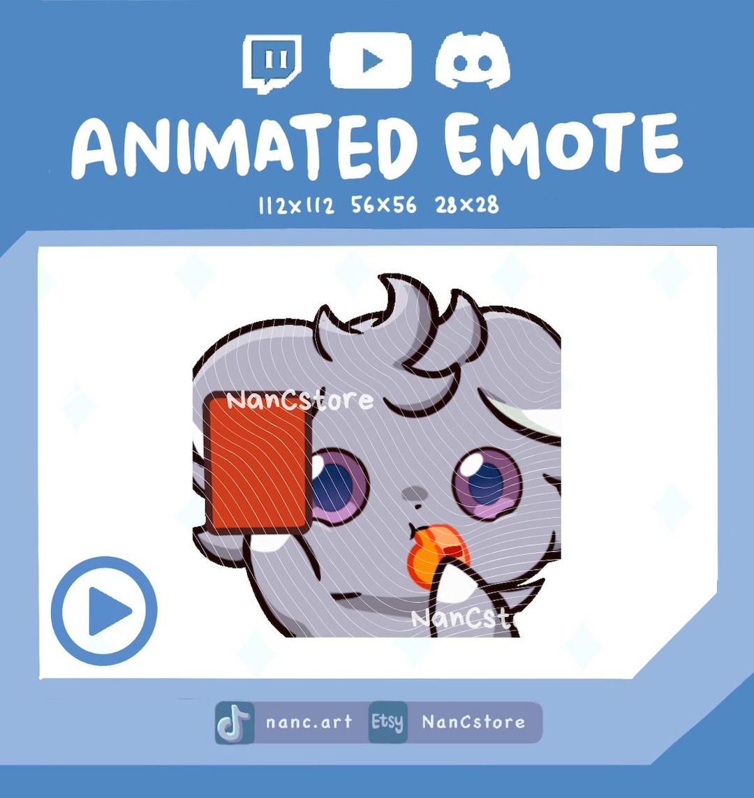 Animated Red Card Espurr Emotes | Chibi Pokemon Streaming Emoji | Ready ...