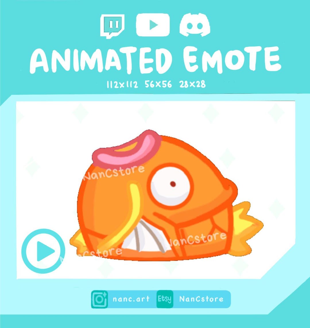 Silly Magikarp Spinning Animated Emotes | Chibi Cute Pokemon | Ready to ...