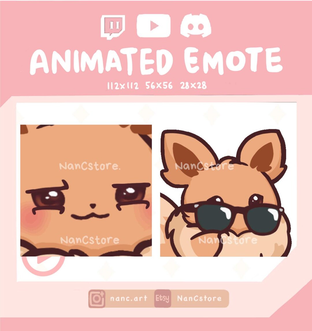 Judgemental Eevee Taking off Its Sunglasses Animated Emotes | Cute ...