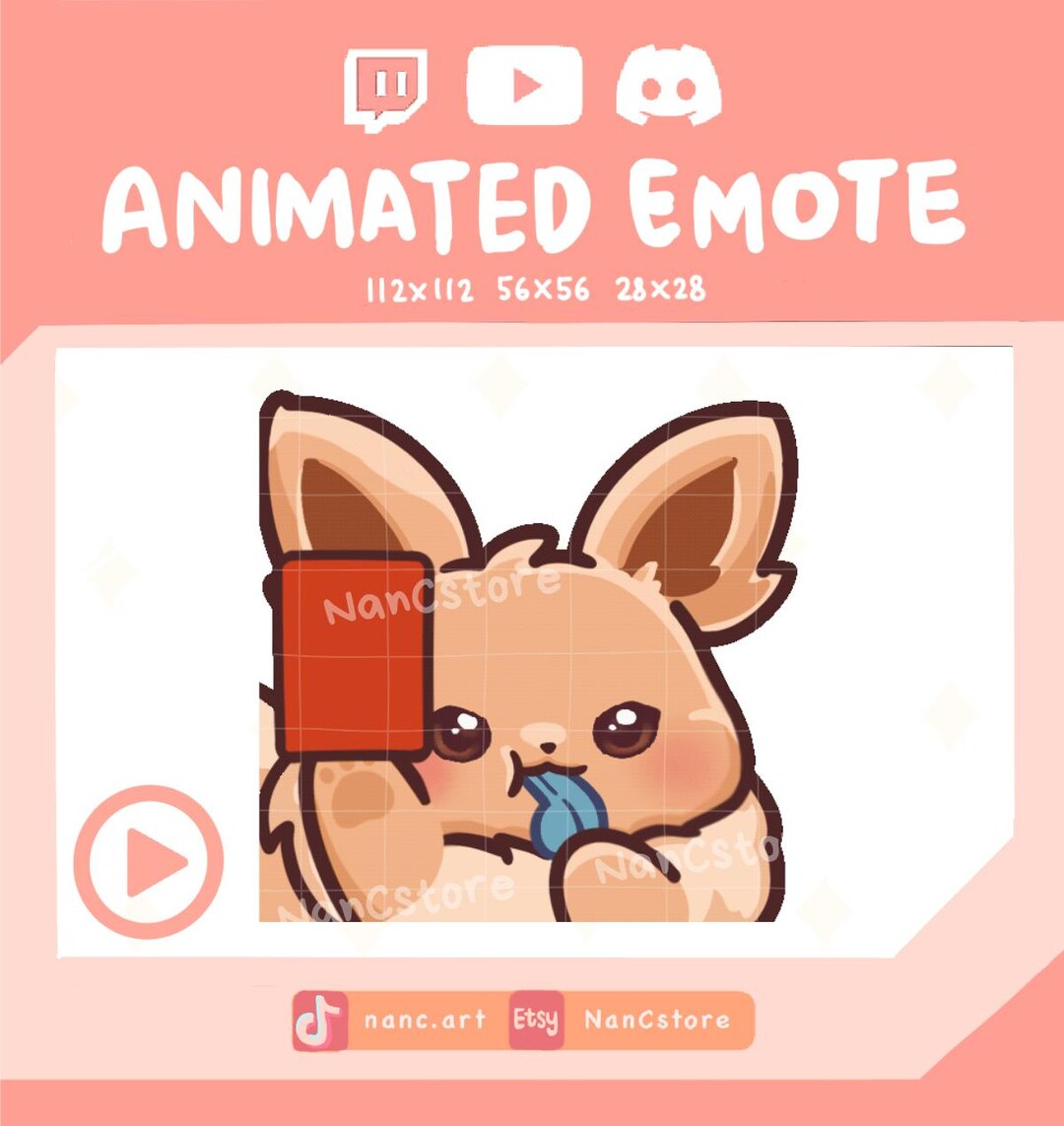 Animated Red Card Eevee Emotes | Chibi Pokemon Twitch Discord Streaming ...