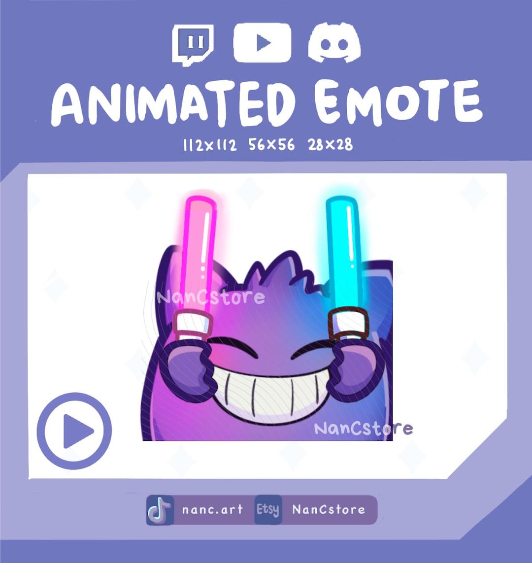 Excited Gengar RAVE Dancing Animated Emote | Pokemon Emoji Twitch ...