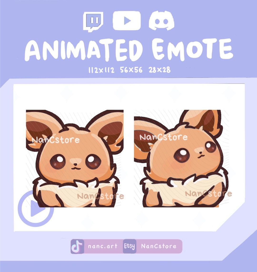 Animated Modcheck Eevee Emotes | Kawaii Pokemon Twitch/discord (instant ...