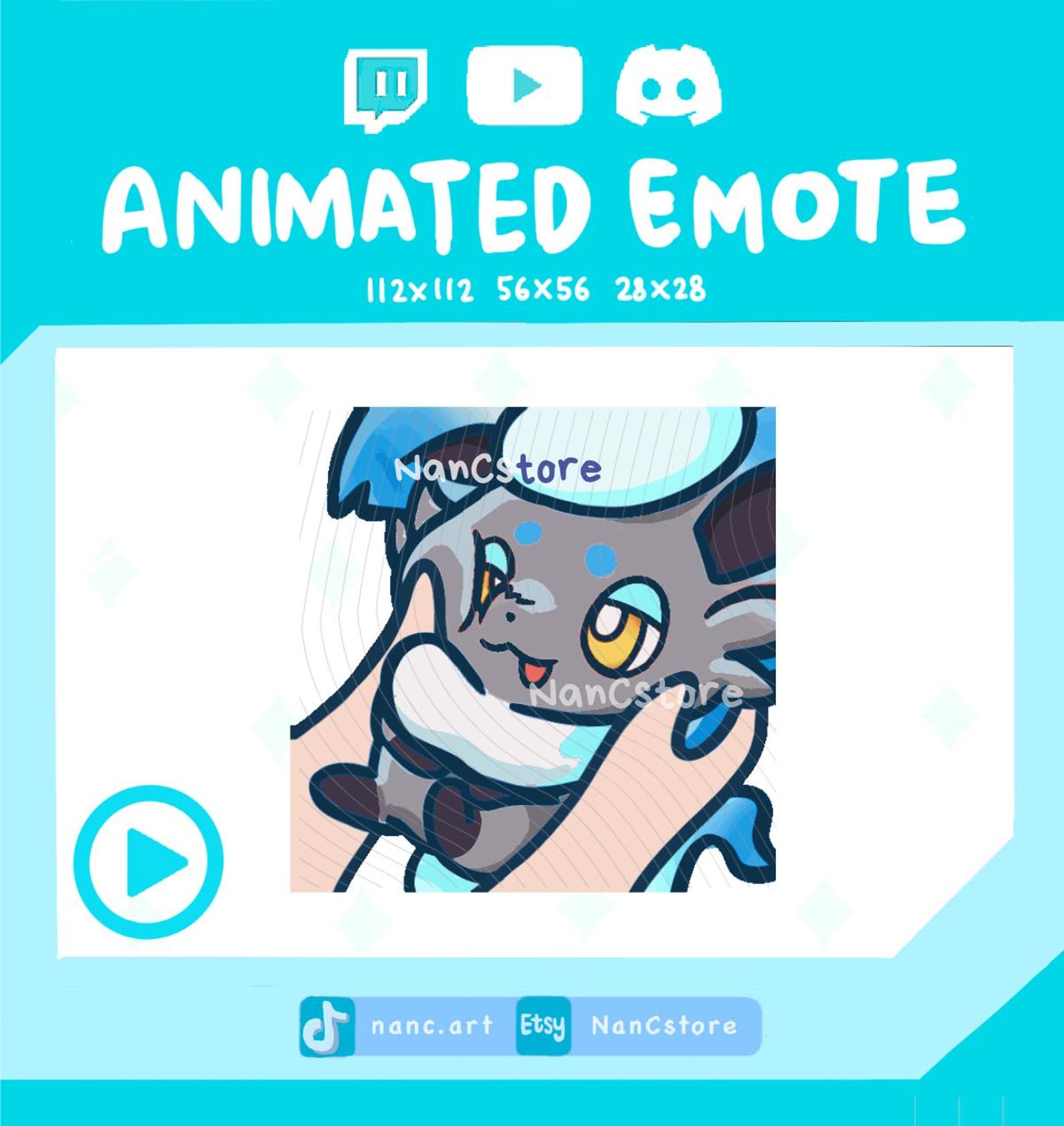 Animated Squishy SHINY Hisuian Zorua Emotes | Chibi Pokemon | Streaming ...
