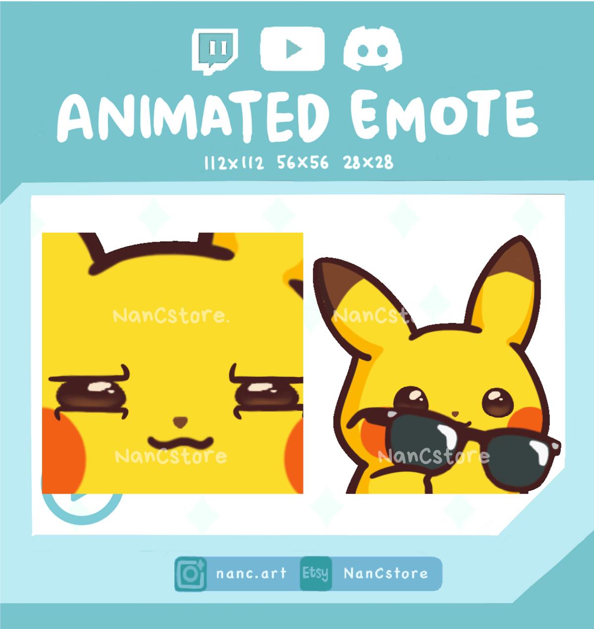 Judgemental Pikachu Taking off Its Sunglasses Animated Emotes | Cute ...