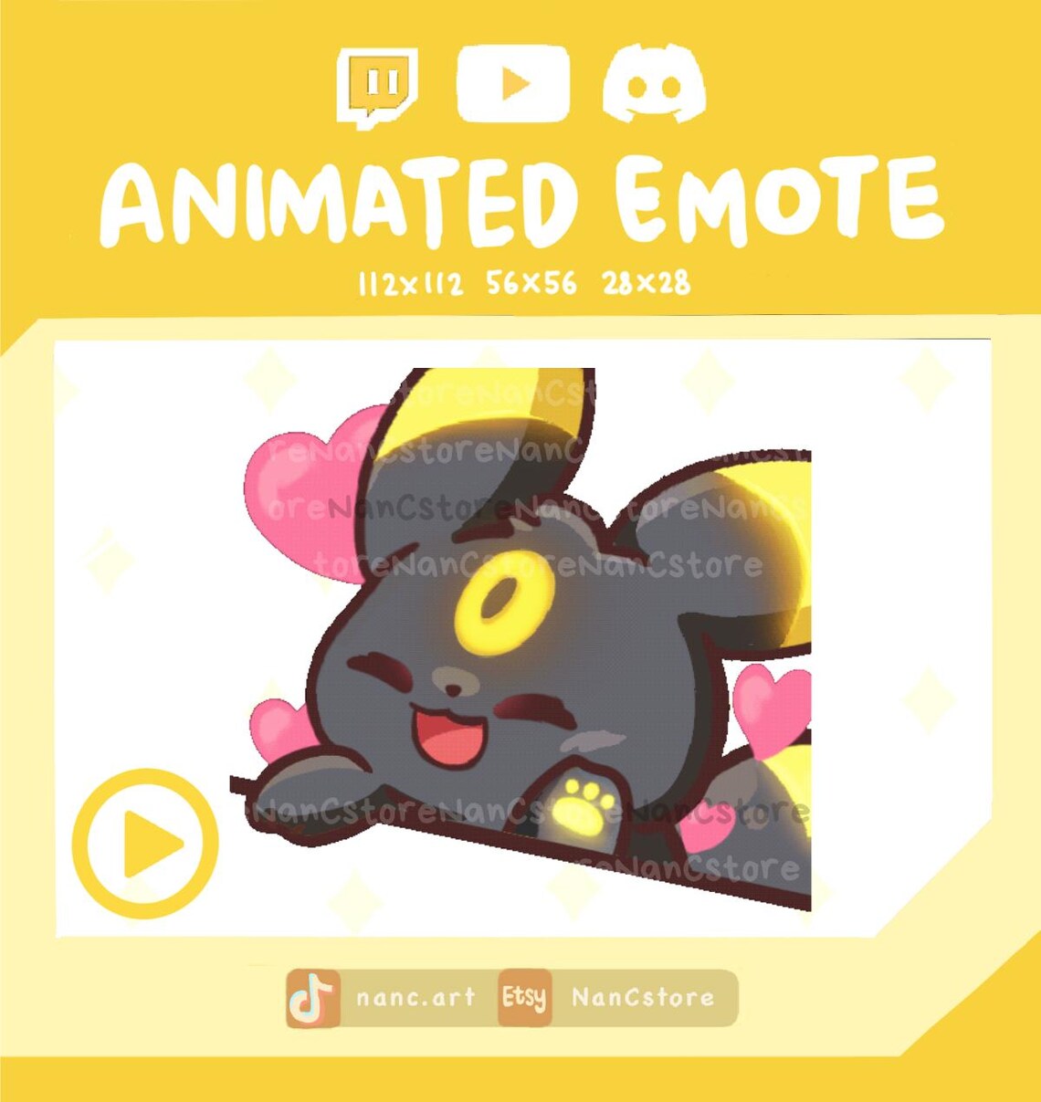Animated Umbreon Bongo Emotes | Kawaii Pokemon | Streaming Twitch ...