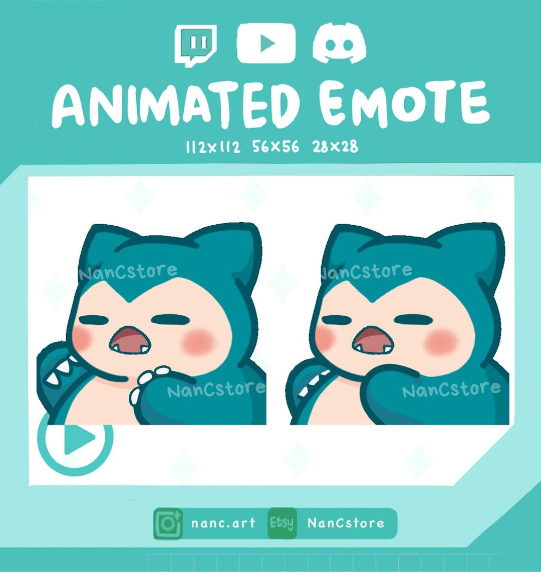 Animated Snorlax Punching Lazily Emotes | Chibi | Streaming Kawaii ...