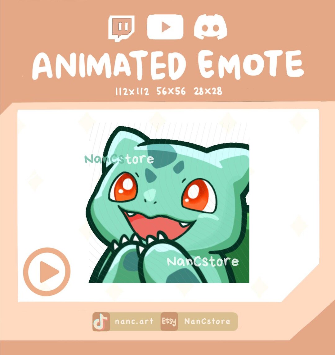 Excited Bulbasaur Clapping Hand Animated Emotes | Cute Pokemon Emoji ...