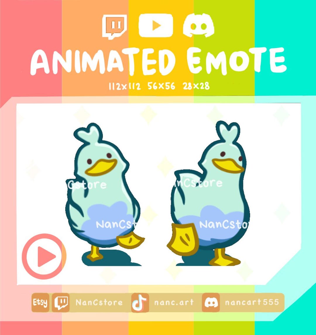 Groovy Walking Goose Animated Emotes | Twitch Discord Streaming Chats ...