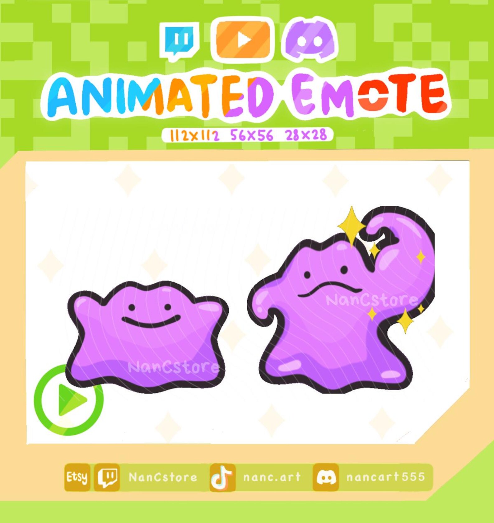 Animated Ditto STRONG Arm Emote | Pokemon Gamer Streaming Assets ...