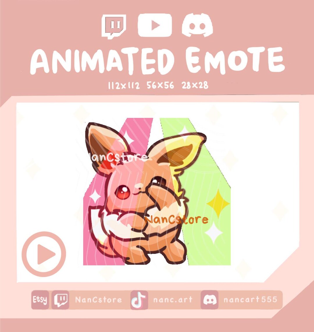 Kawaii Eevee Wiggle Dance Animated Emotes | 2 Versions RAVE | Twitch ...